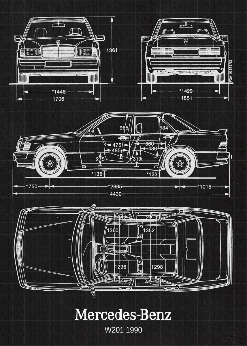 'MercedesBenz W201 1990' Poster, picture, metal print, paint by DAVID ...