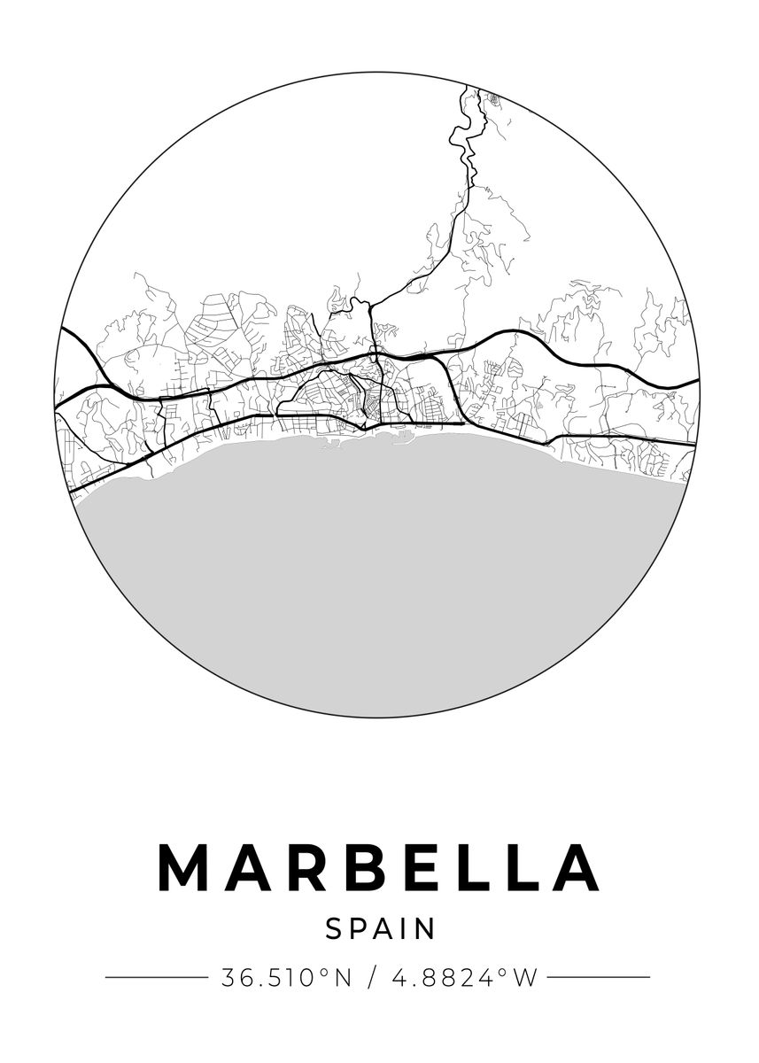 'Marbella Spain' Poster, picture, metal print, paint by Conceptual ...