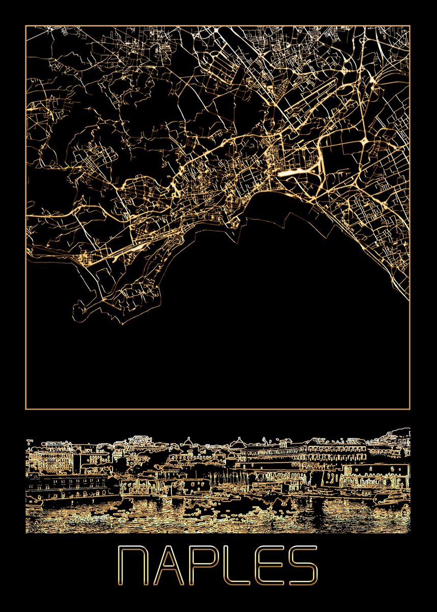'Naples' Poster by Printed Artings | Displate