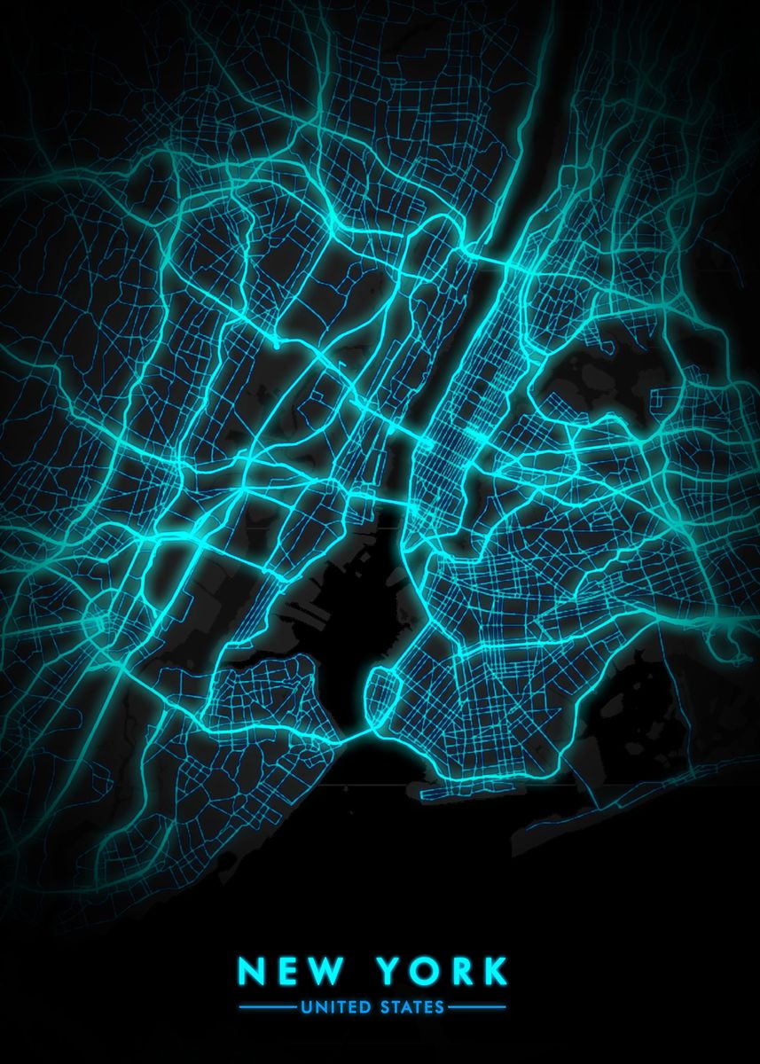 'New York City Map Design' Poster by Micho Abstract | Displate