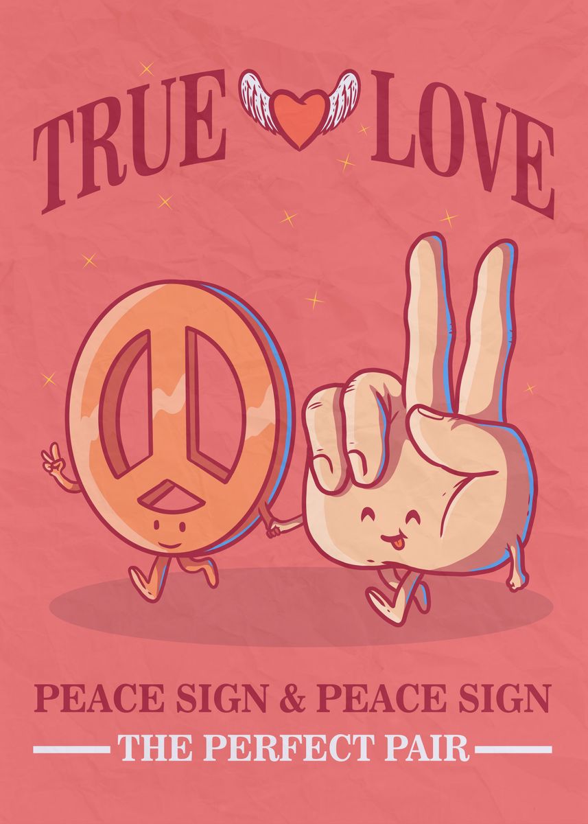'Peace sign and Peace sign' Poster, picture, metal print, paint by ...