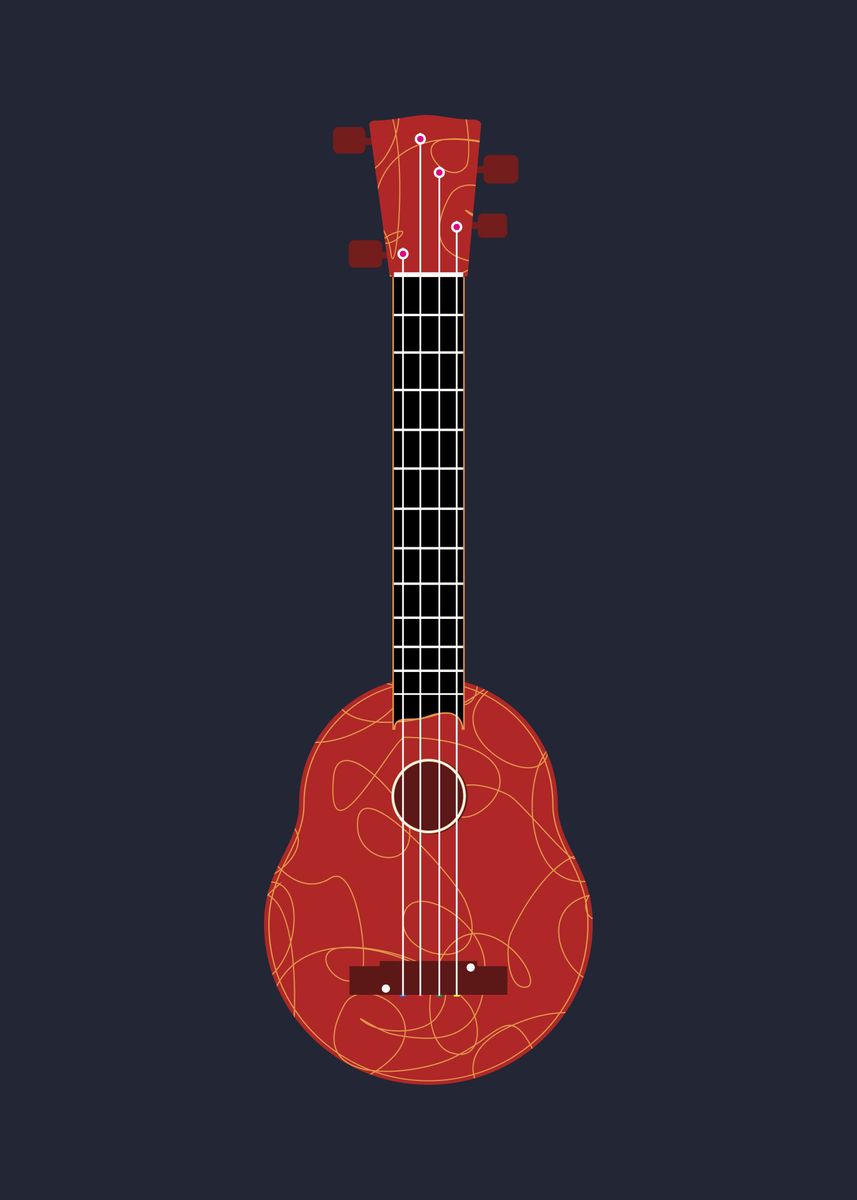 'Ukulele illustration' Poster by taurungka Graphic Design | Displate