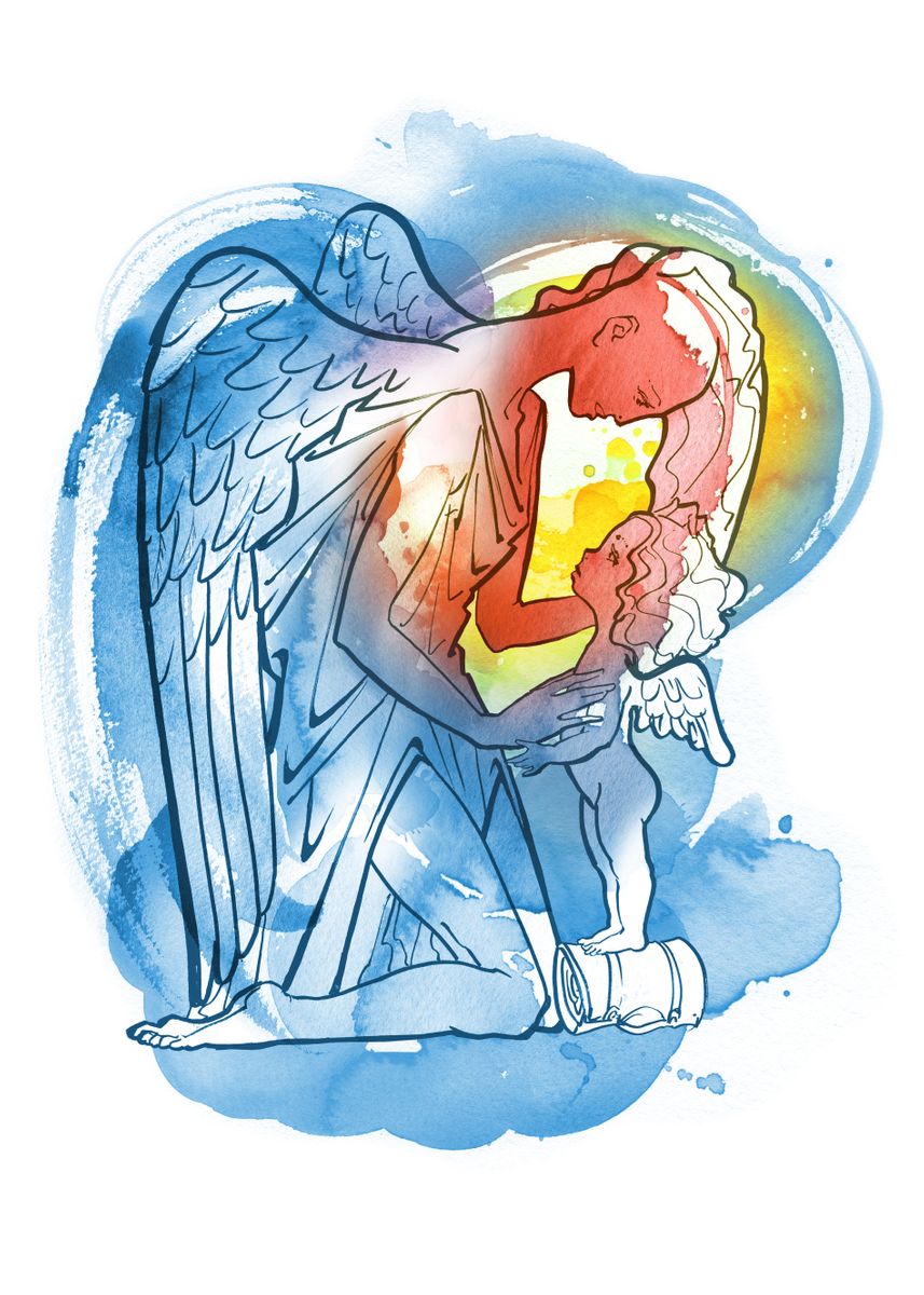 'Angels Blessing' Poster, picture, metal print, paint by Kaloyan Nachev ...