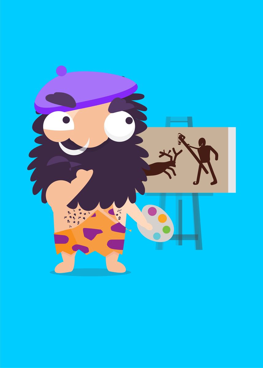 'primordial man vector' Poster, picture, metal print, paint by Indra ...