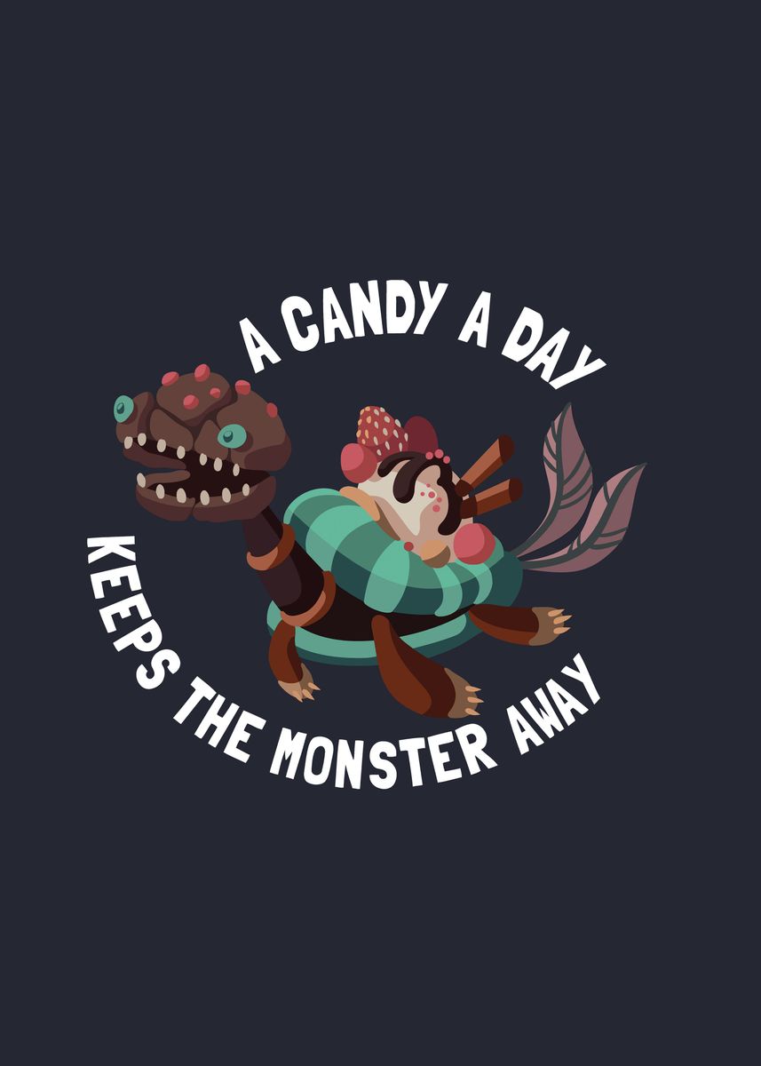 'Candy monster' Poster, picture, metal print, paint by Alen Ali | Displate