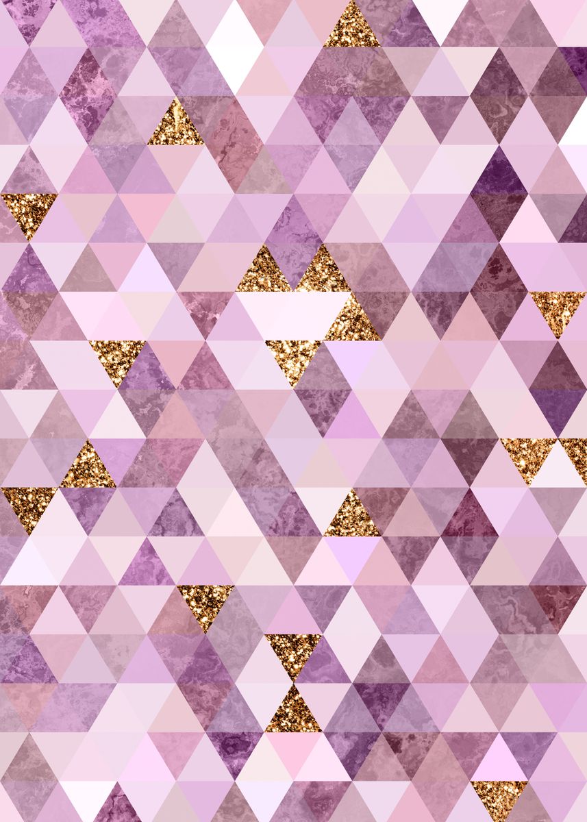 'Pink Geometric Pattern' Poster, picture, metal print, paint by Holy ...