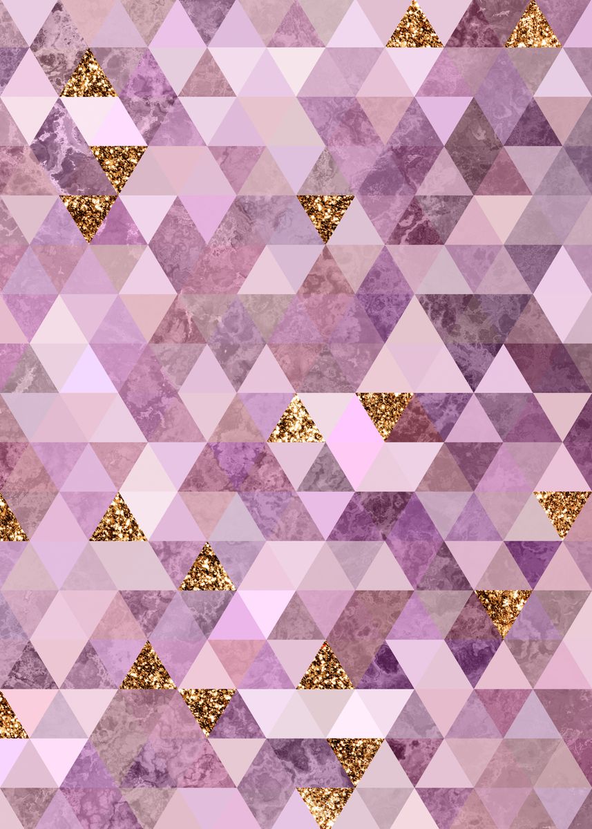 'Pink Triangular Pattern' Poster, picture, metal print, paint by Holy ...