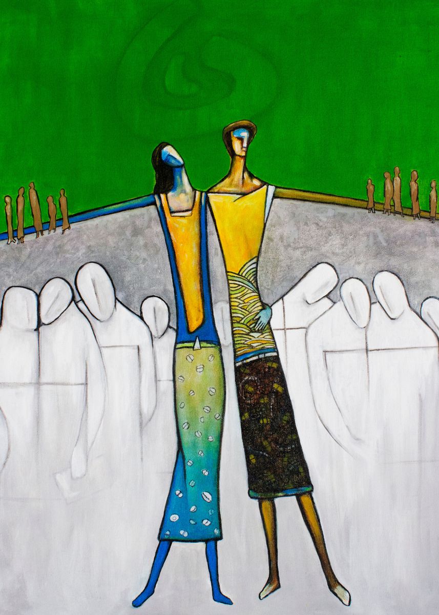 'Happy Couple' Poster, picture, metal print, paint by Carole Newman ...