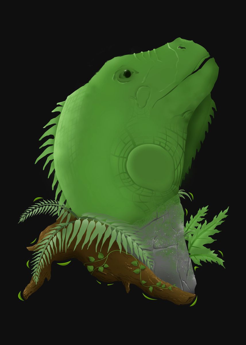 'Tropical Iguana' Poster by Damien de Leon | Displate