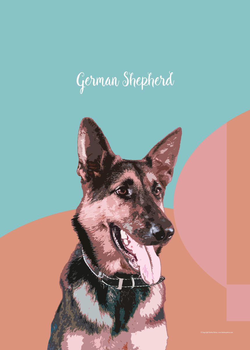 'German Shepherd' Poster, picture, metal print, paint by Fanitsa | Displate