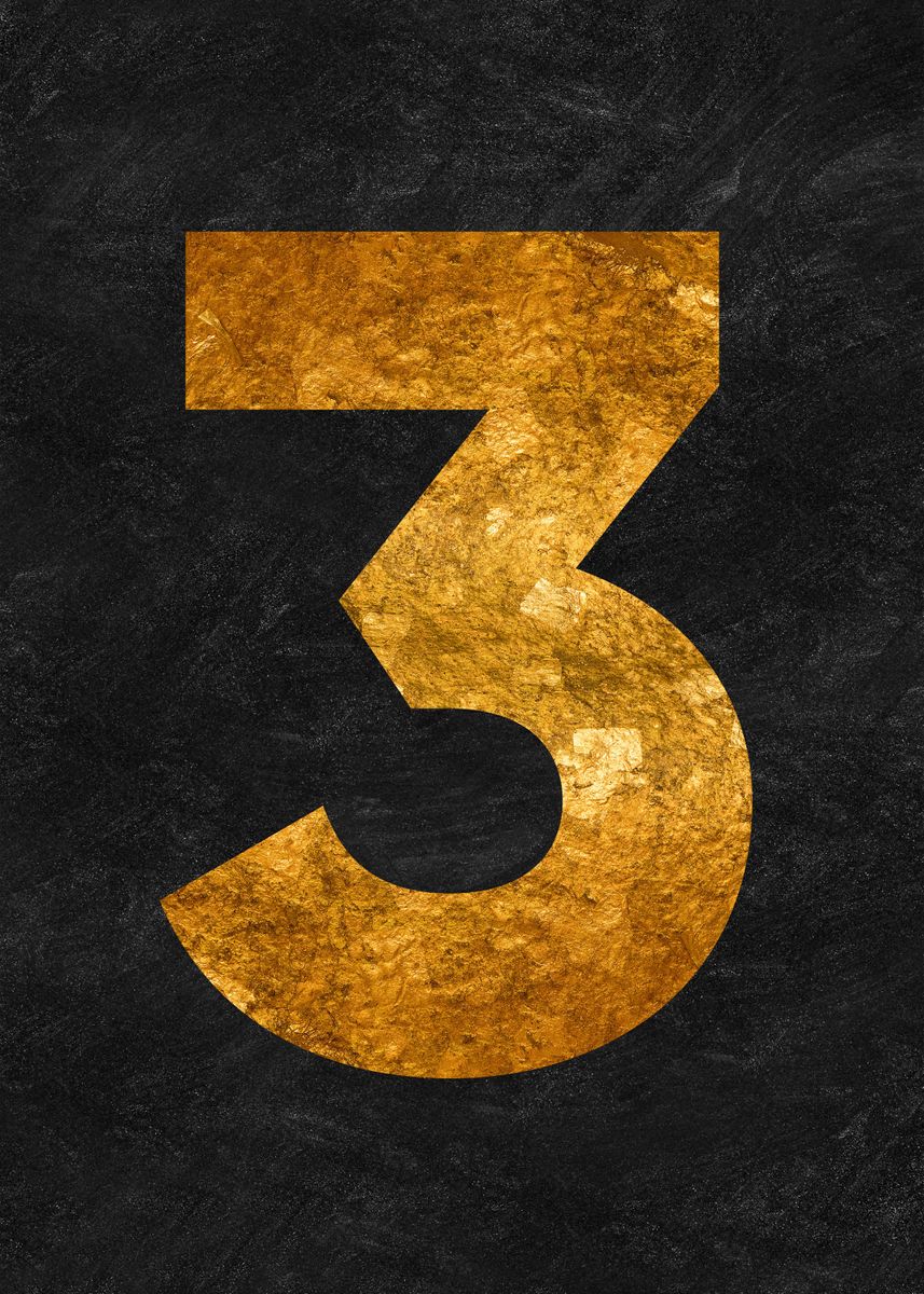 'number 3' Poster, picture, metal print, paint by SplashDesign | Displate