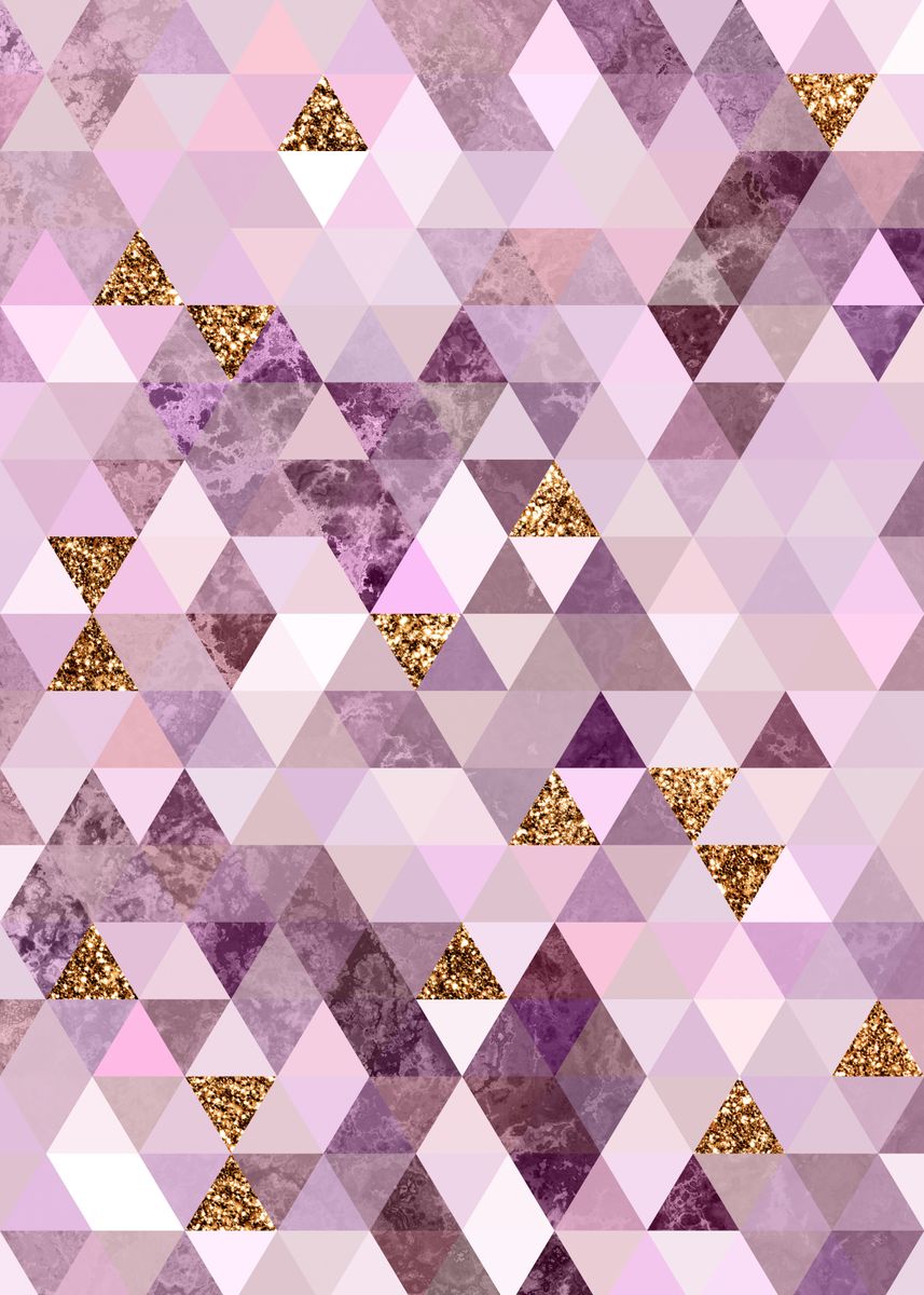 'Pink Geometric Pattern' Poster, picture, metal print, paint by Holy ...