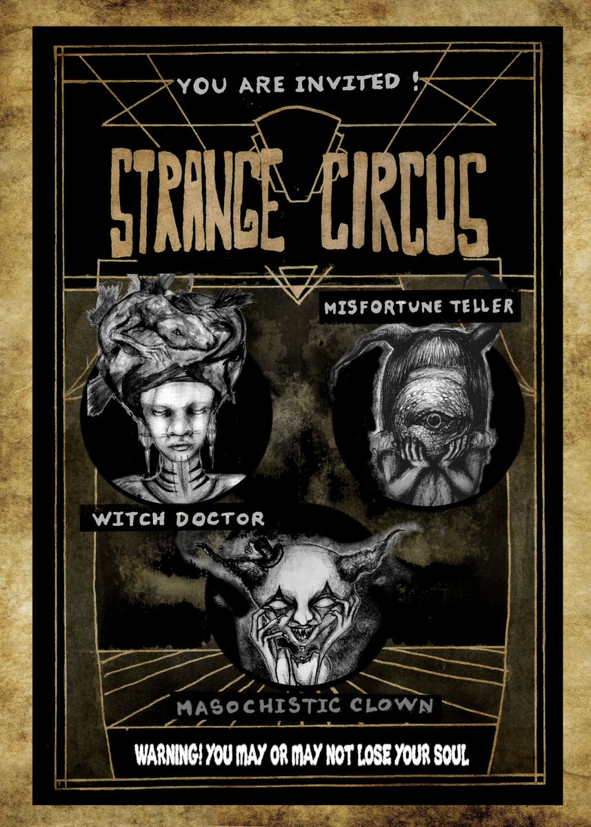 'Strange circus' Poster, picture, metal print, paint by Dora Summons ...