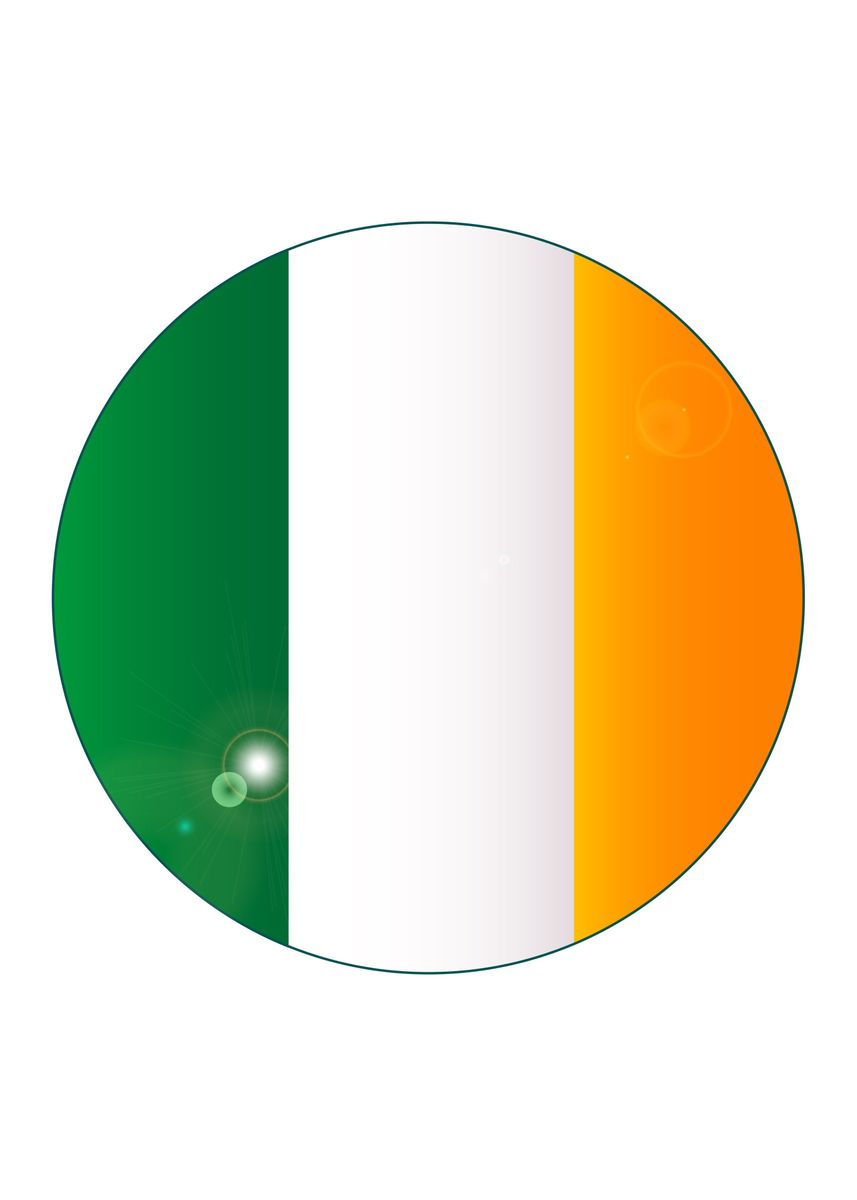 'Irish Flag Button' Poster, picture, metal print, paint by HomeStead ...