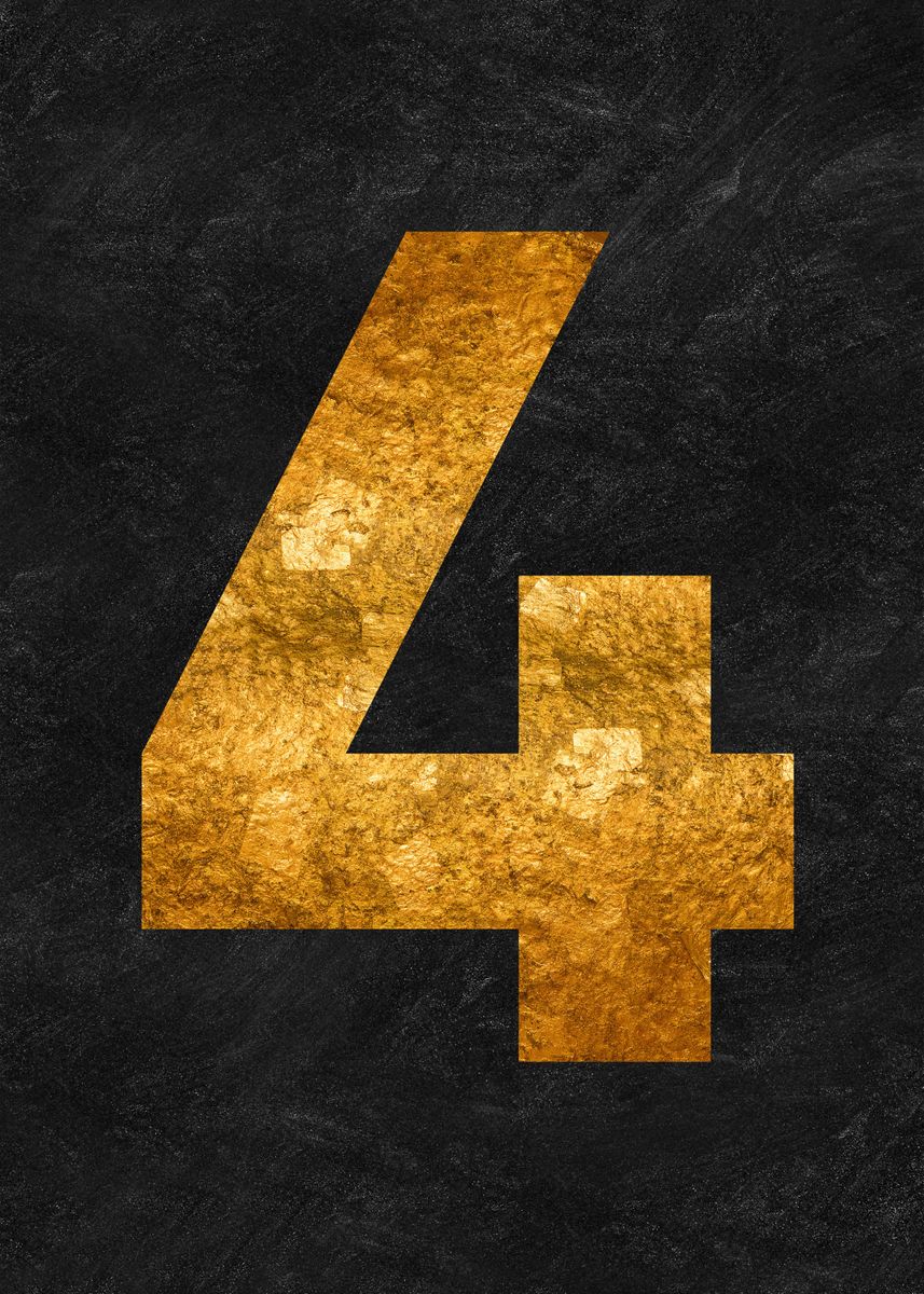 'number 4' Poster, picture, metal print, paint by SplashDesign | Displate