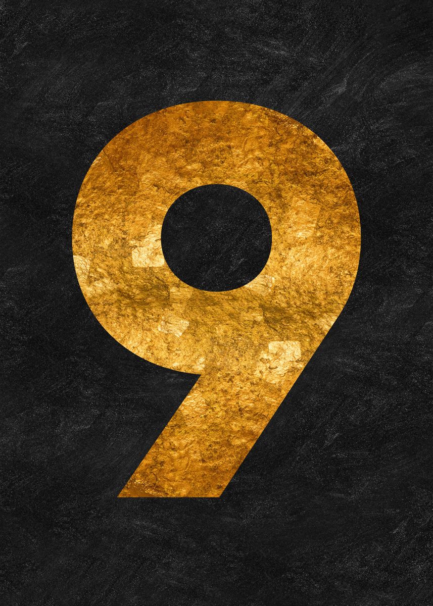 'number 9' Poster, picture, metal print, paint by SplashDesign | Displate