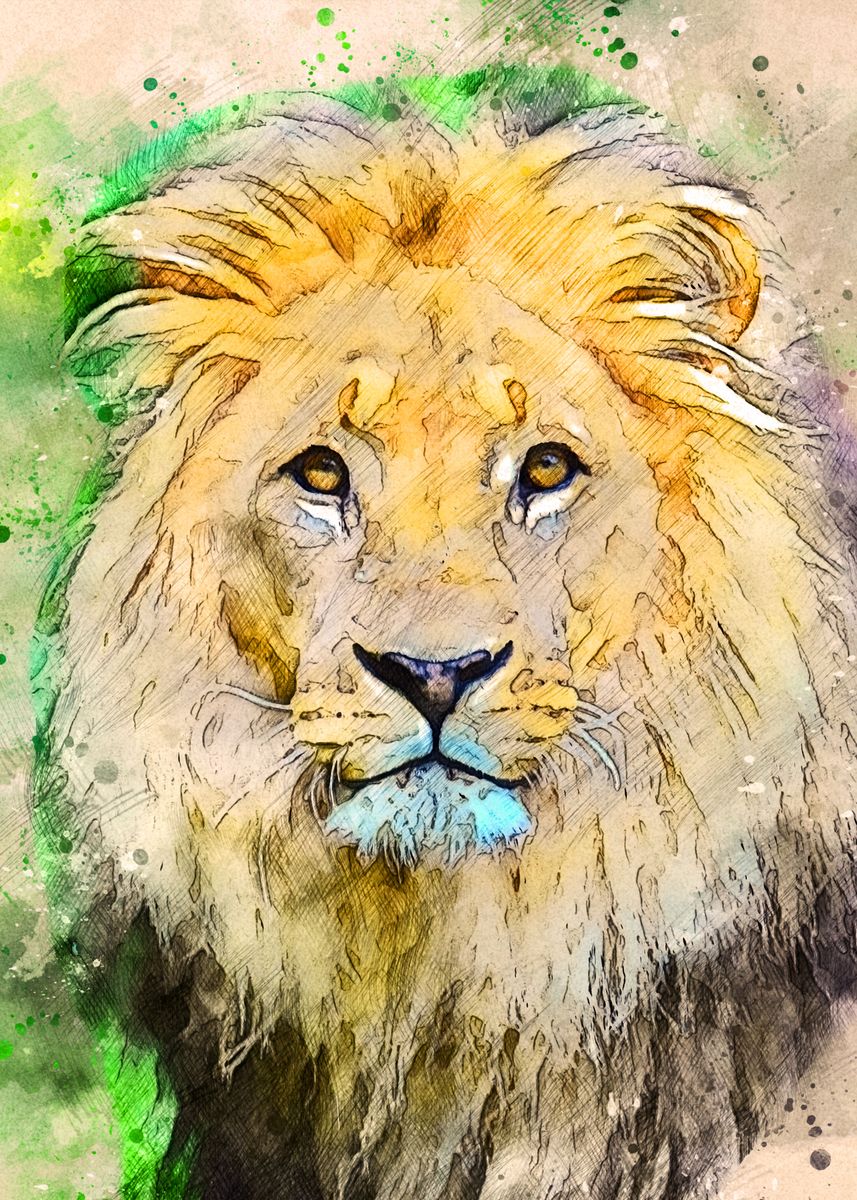 'Lion Paint Artwork' Poster, picture, metal print, paint by Art Dreams ...
