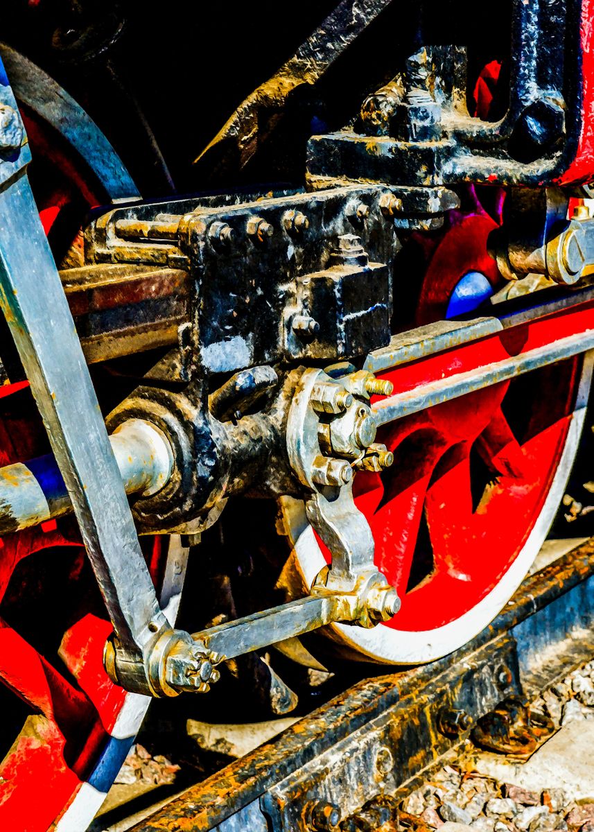 'Steam Train Links And Rods' Poster, picture, metal print, paint by Art ...