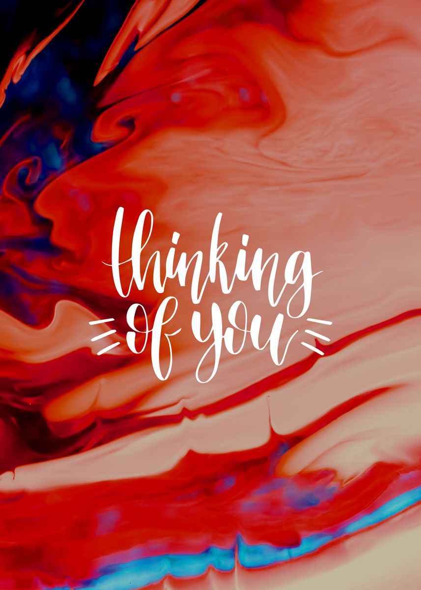 'Thinking of you' Poster, picture, metal print, paint by Visualz | Displate
