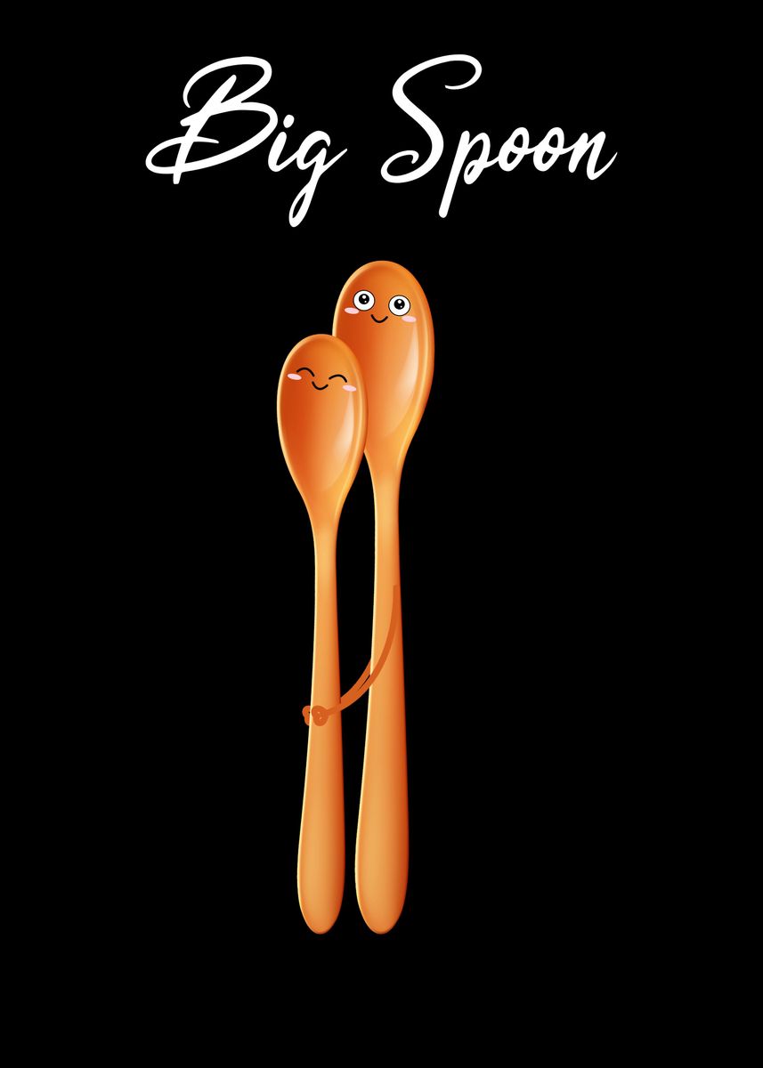 'Cute Big Spoon Couple' Poster, picture, metal print, paint by Poster ...