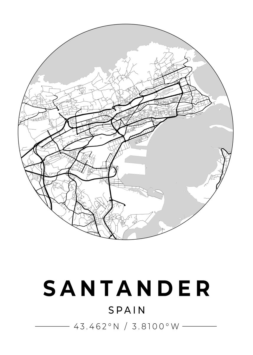 'Santander Spain' Poster, picture, metal print, paint by Conceptual ...