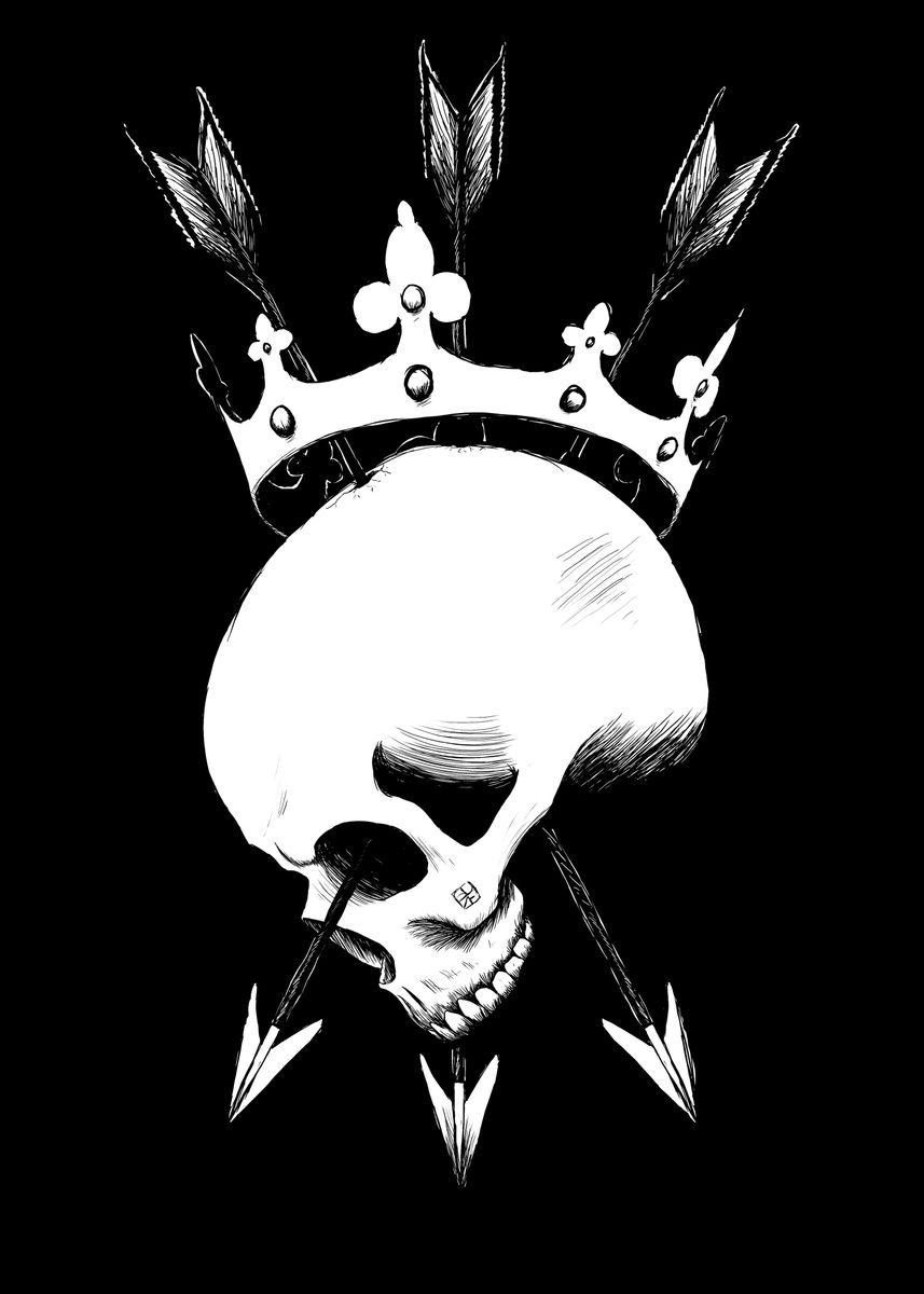 'Pierced Crowned Skull' Poster by SUZE | Displate