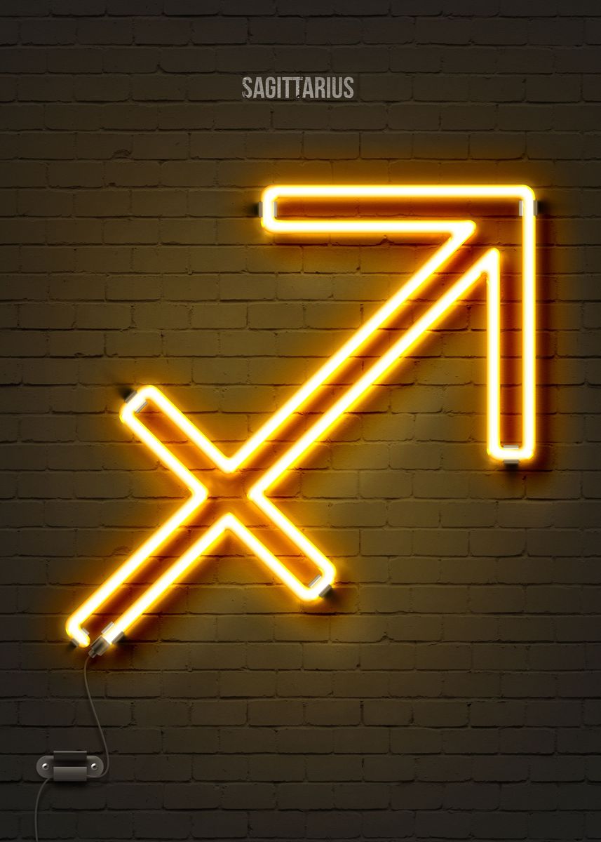 'Sagittarius neon sign' Poster by StuStu | Displate