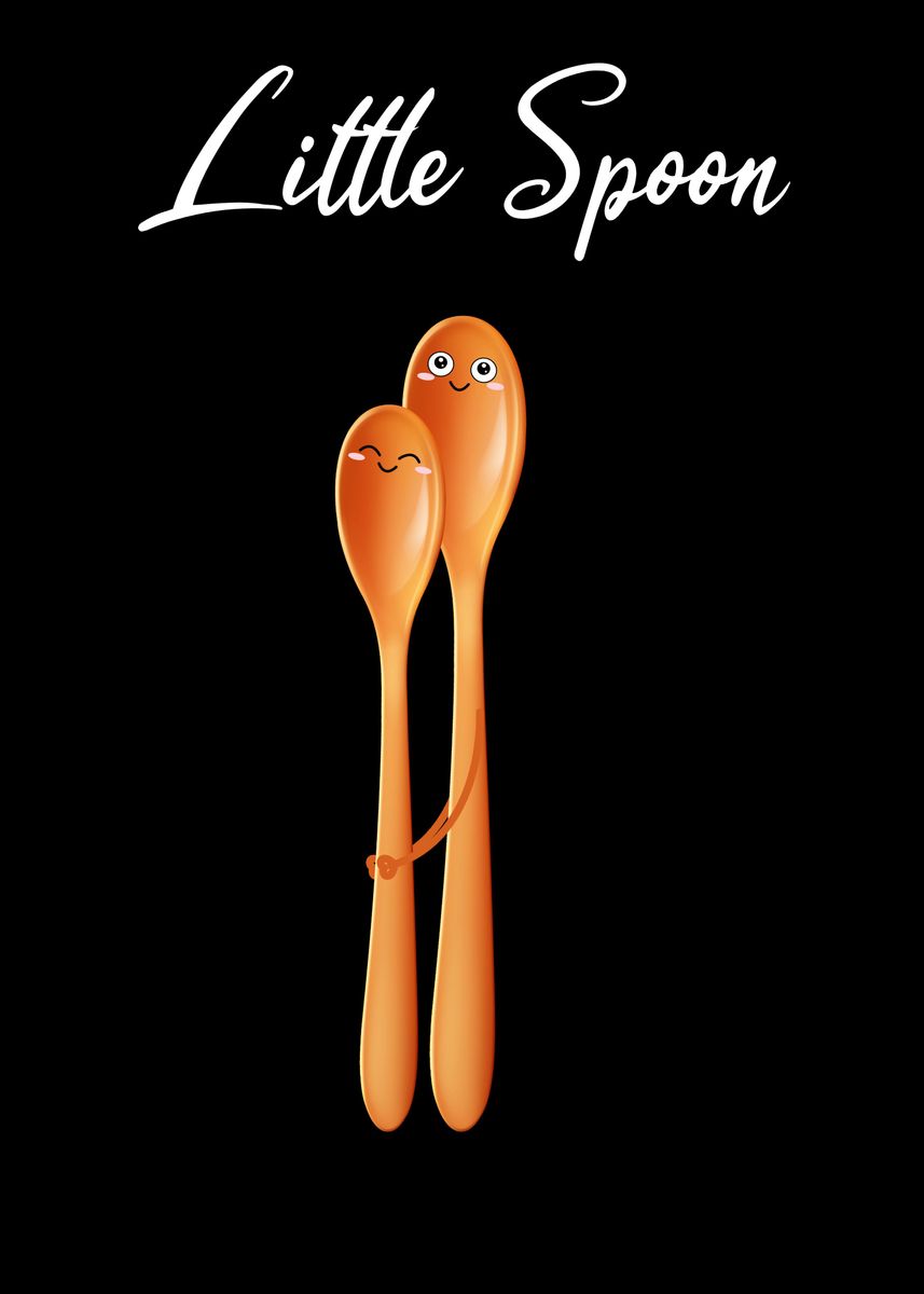 'Cute Little Spoon Couple' Poster, picture, metal print, paint by ...