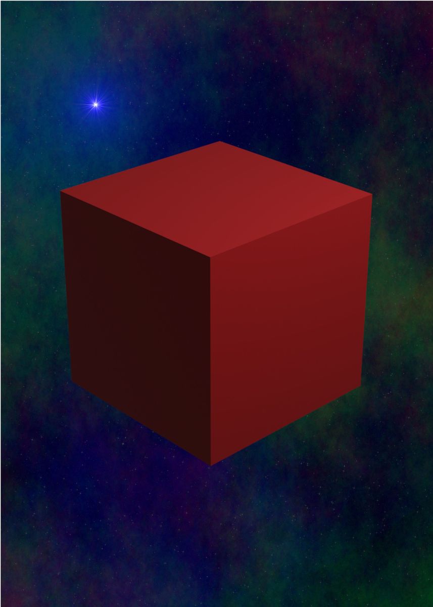 'Cube on Galaxy' Poster, picture, metal print, paint by EnergyMancer ...
