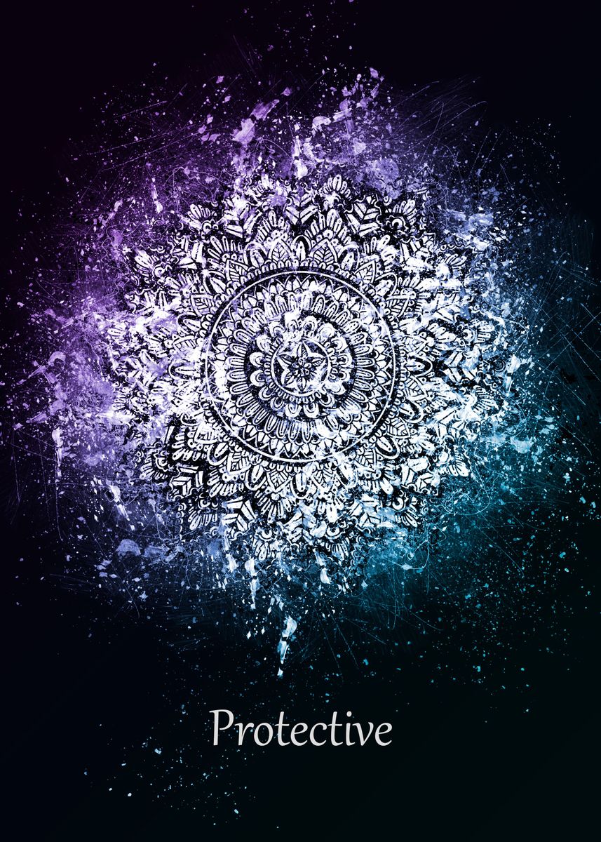 'Mandala protective black' Poster by Leviosa Workshop | Displate