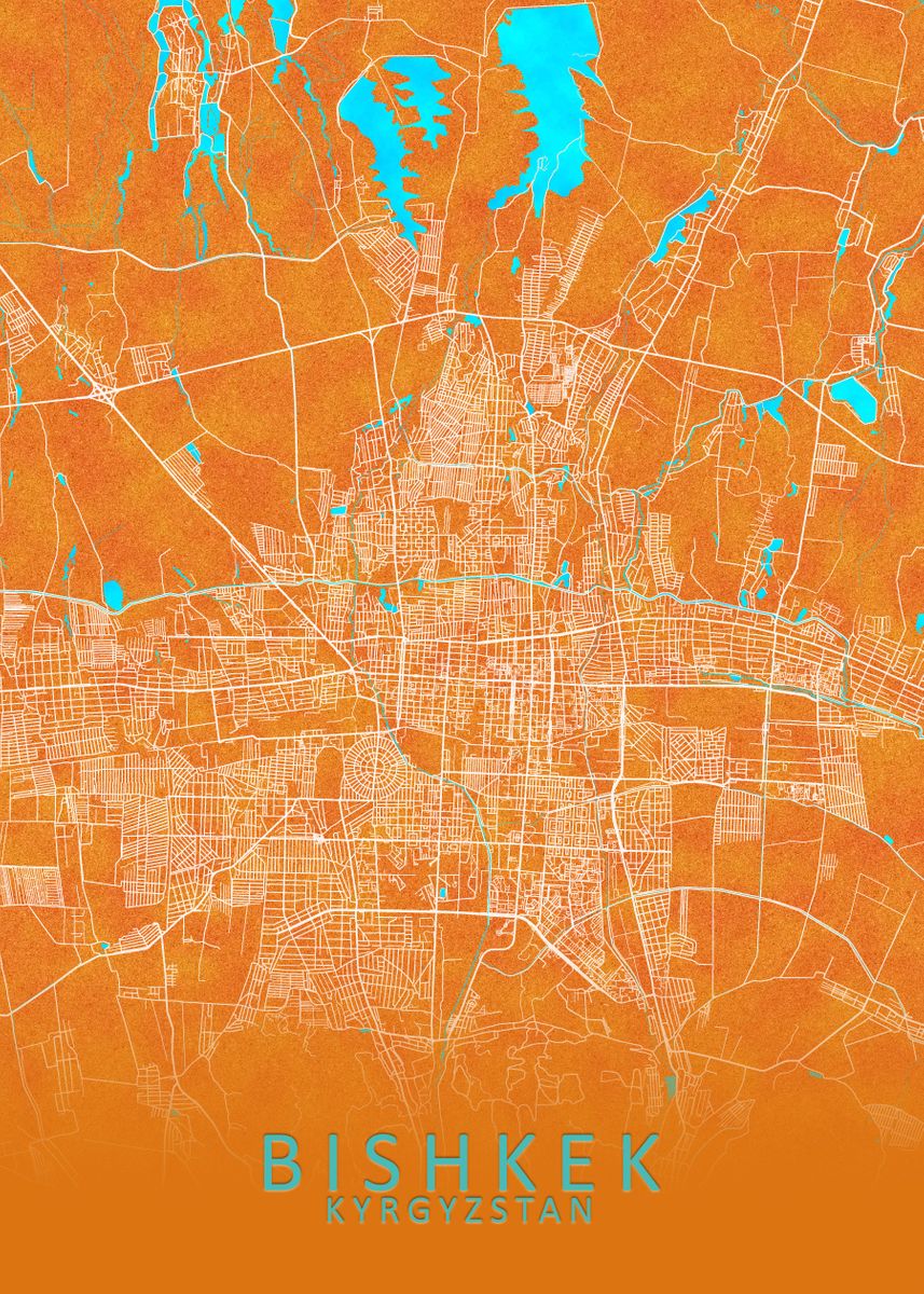'Bishkek Kyrgyzstan City' Poster by City Map Art Prints | Displate
