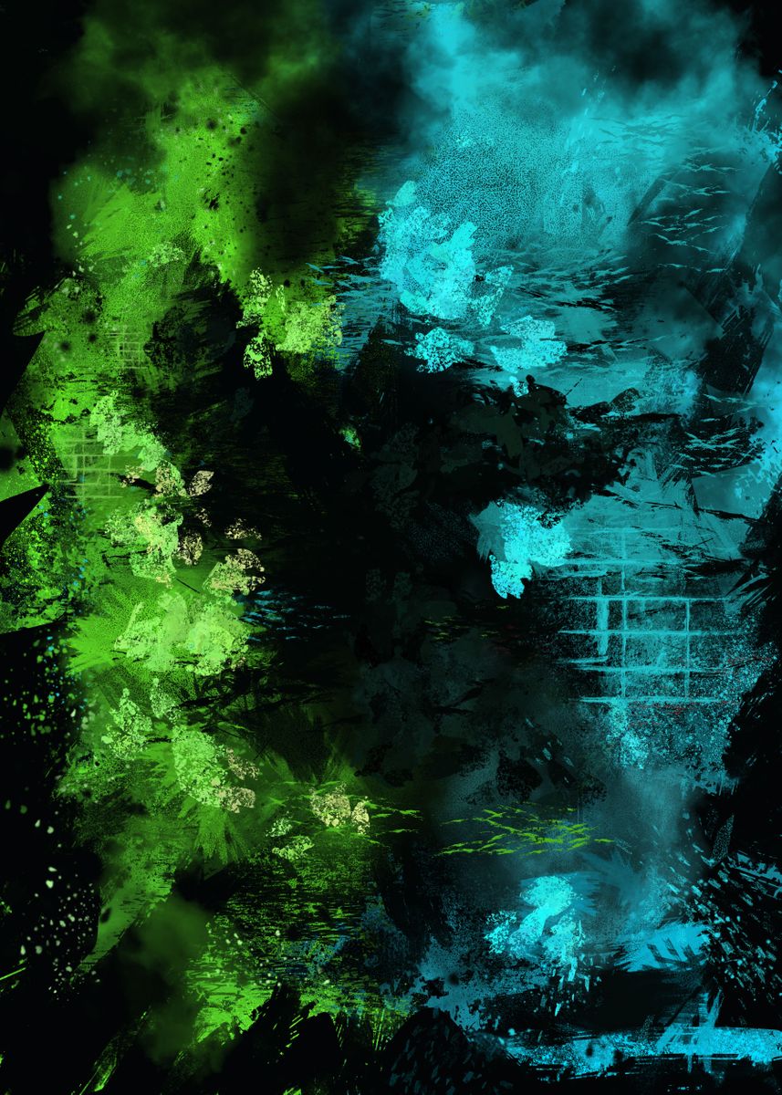 'Abstract Powers' Poster, picture, metal print, paint by NAKU | Displate