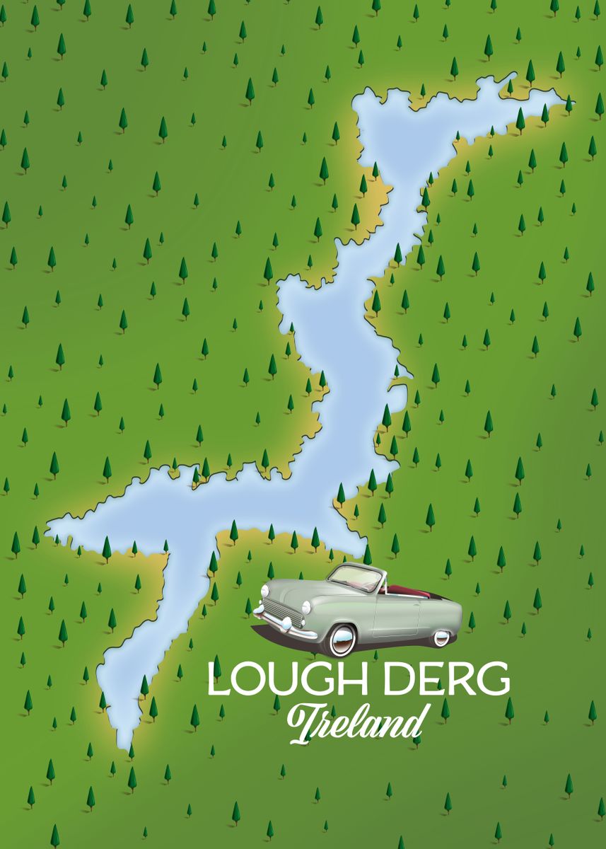 'Loch Derg Ireland' Poster, picture, metal print, paint by David Green ...
