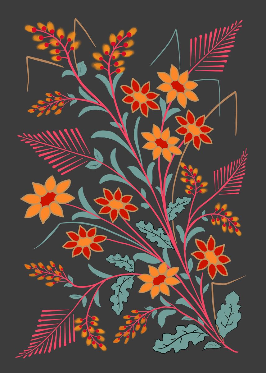 'Flower Folly No7' Poster, picture, metal print, paint by RogueDesign ...