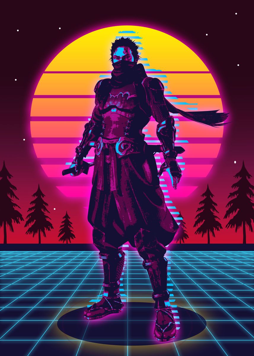 'ninja assasin retro' Poster by Ridwanart | Displate