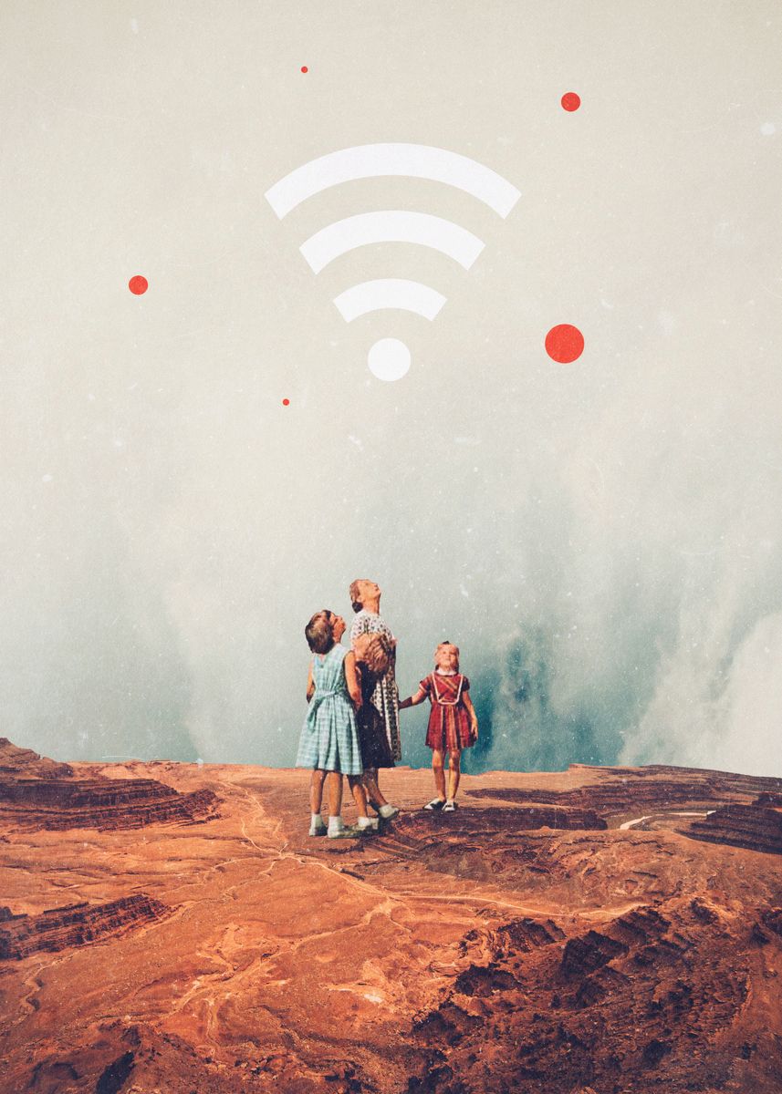 'Wirelessly Connected' Poster, picture, metal print, paint by Frank ...