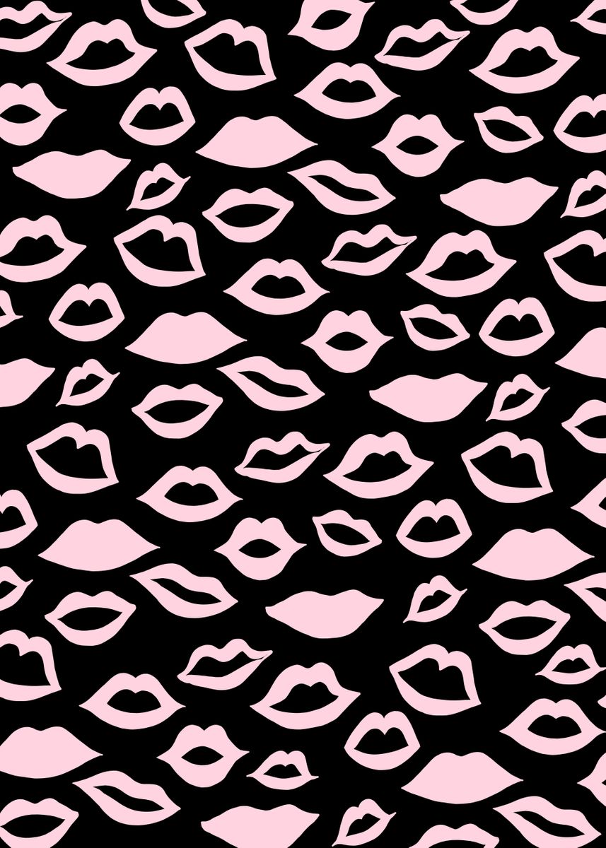 'Blush Pink Lips Pattern 2' Poster by Anita's & Bella's Art | Displate