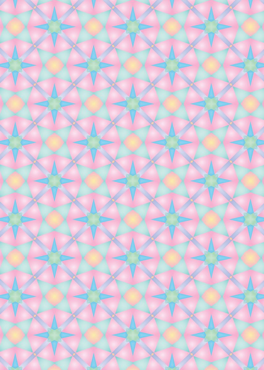 'Pastel Retro Pattern 14' Poster, picture, metal print, paint by Aloke ...