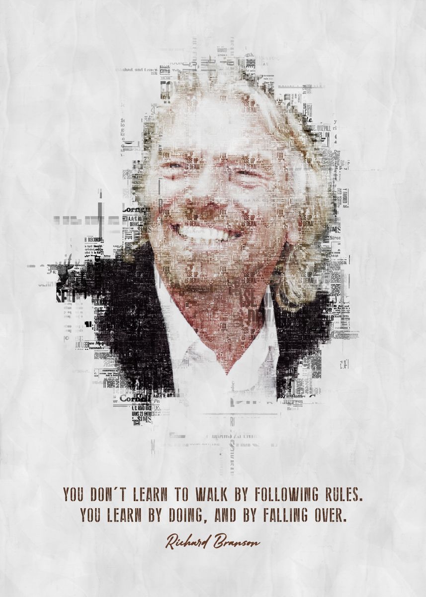 'Richard Branson' Poster, picture, metal print, paint by Most Popular ...