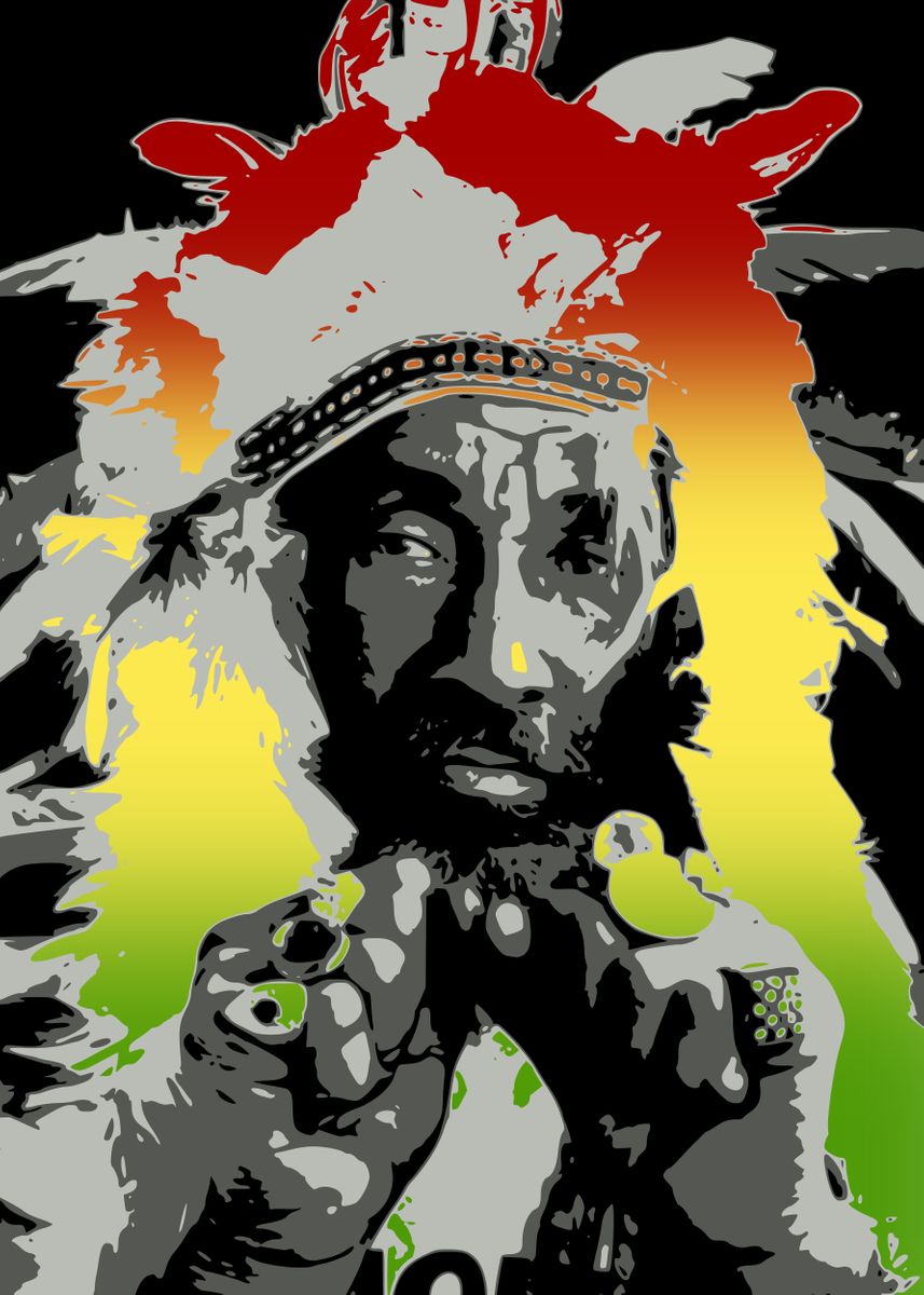 'Lee Perry' Poster, picture, metal print, paint by Josh B | Displate