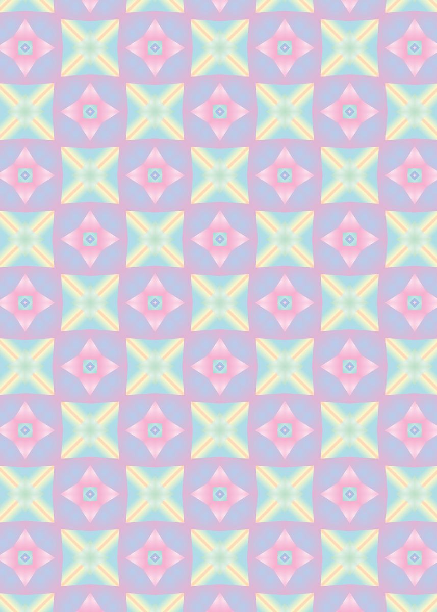 'Pastel Retro Pattern 10' Poster, picture, metal print, paint by Aloke ...