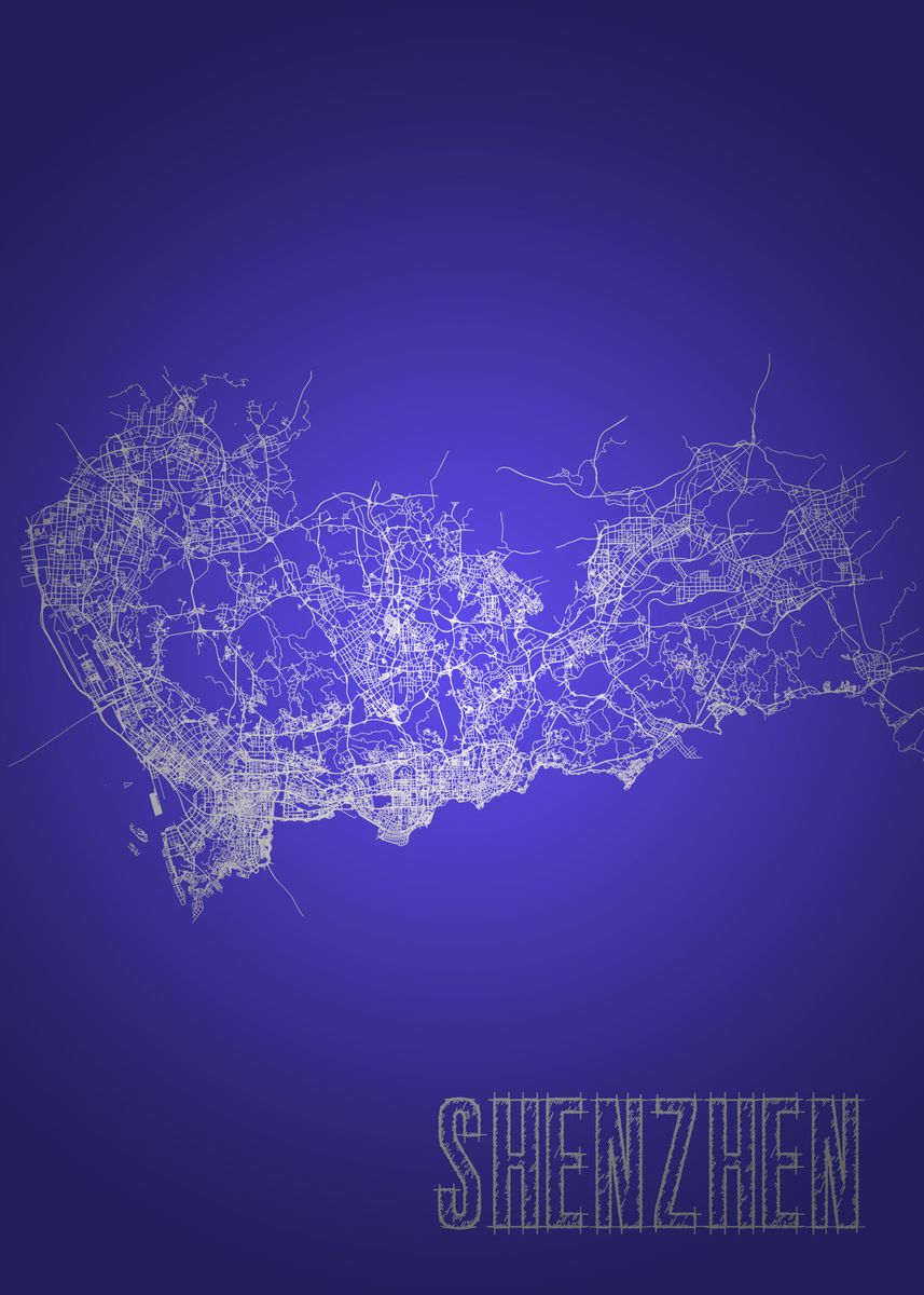 'Shenzhen' Poster, picture, metal print, paint by Olek | Displate