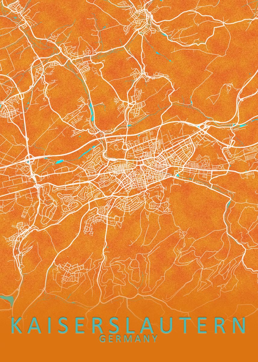 'Kaiserslautern Germany ' Poster by City Map Art Prints | Displate