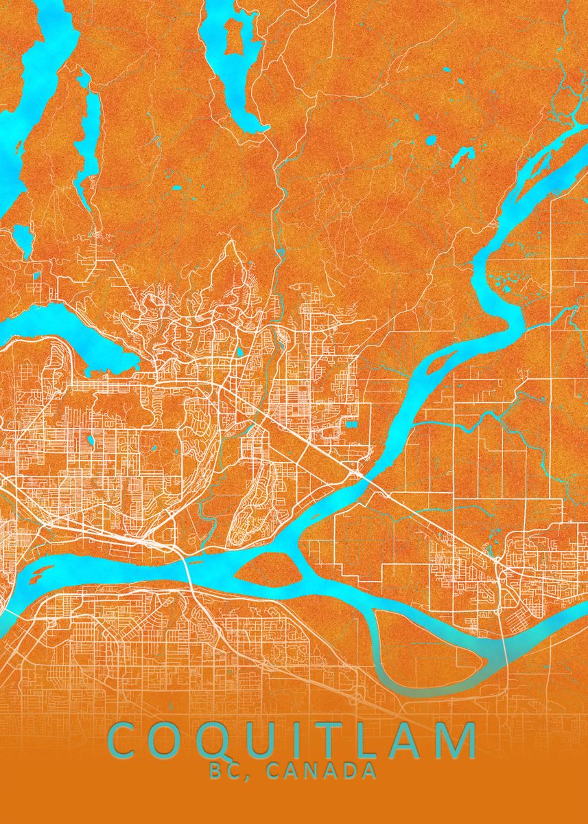 'Coquitlam BC Canada City' Poster, picture, metal print, paint by City ...