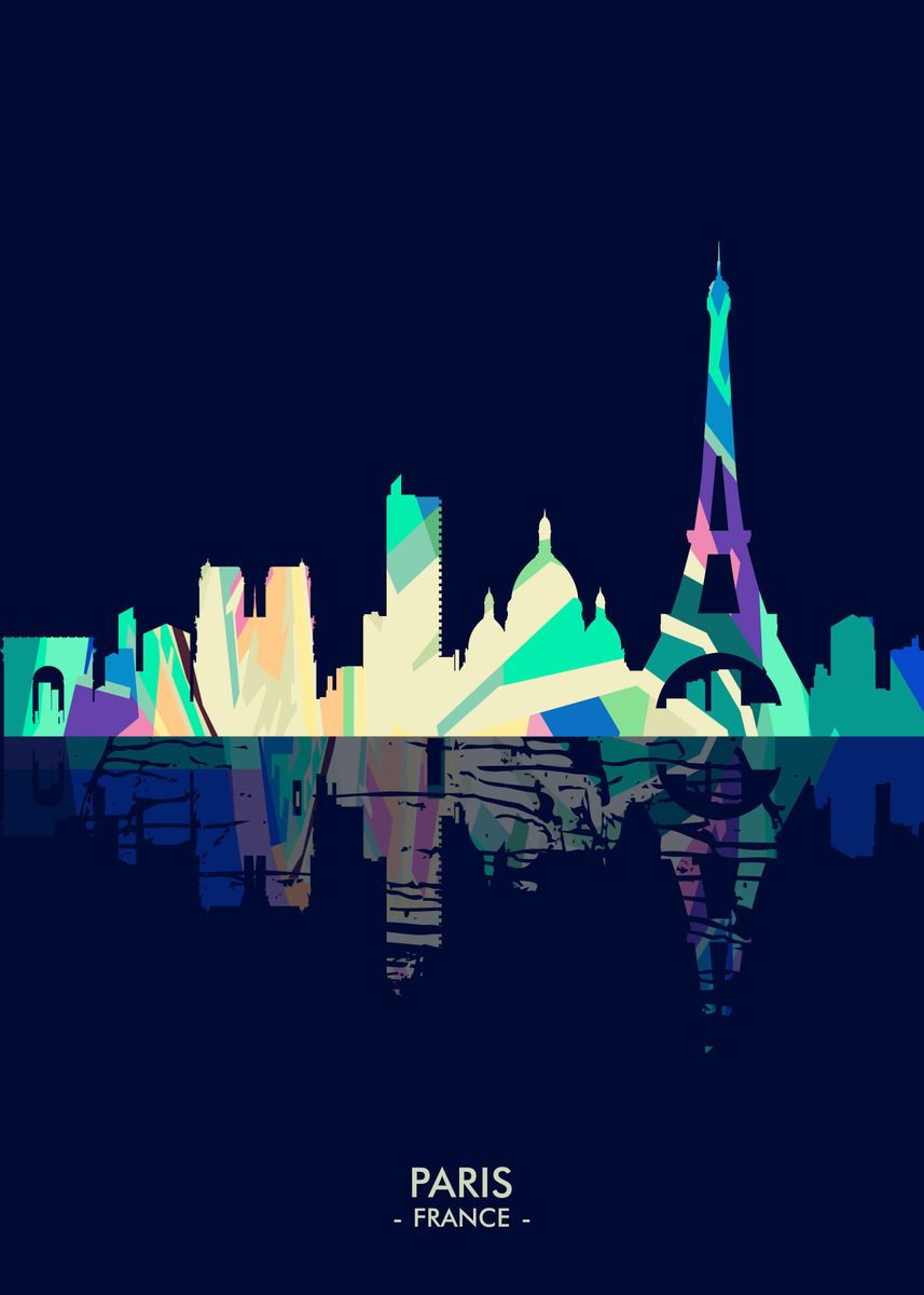 'Paris City Skyline' Poster, picture, metal print, paint by Ziartz ...