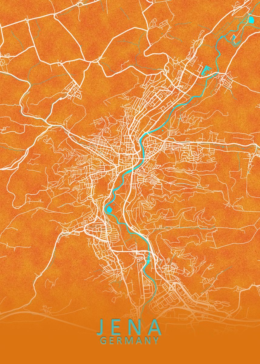 'Jena Germany City Map ' Poster, picture, metal print, paint by City ...