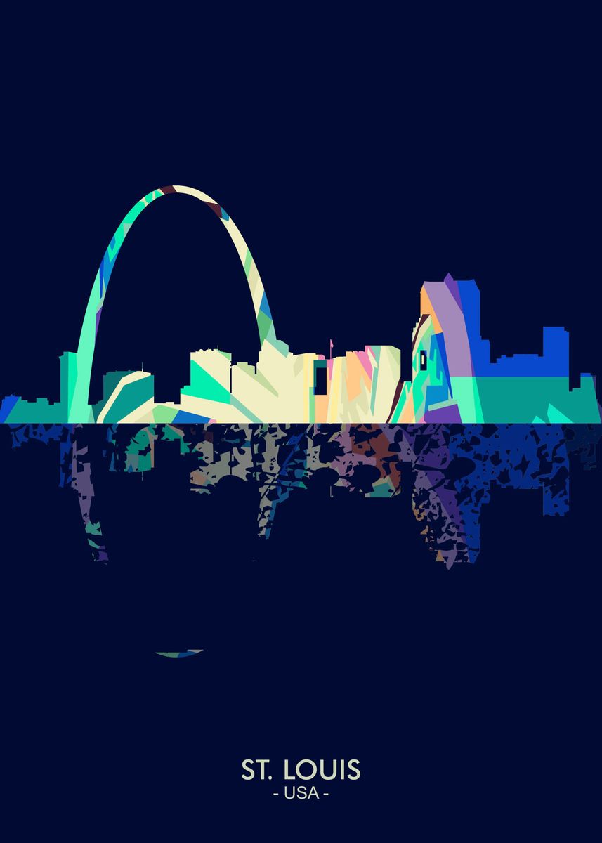 'ST Louis city skyline' Poster, picture, metal print, paint by Ziartz ...