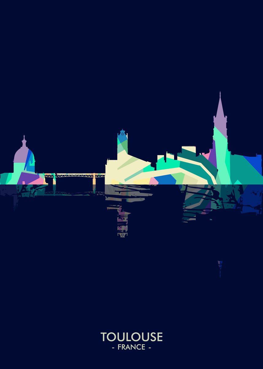 'Toulouse city skyline' Poster, picture, metal print, paint by Ziartz ...