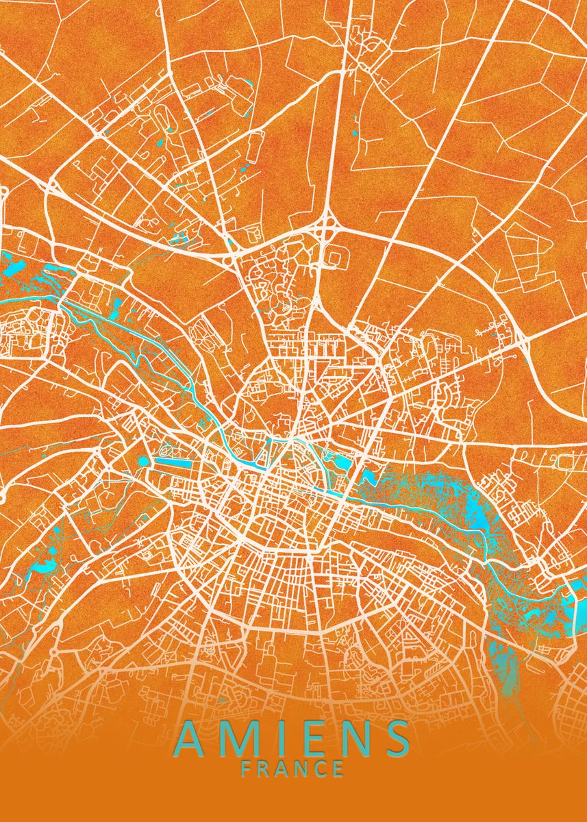 'Amiens France City Map' Poster by City Map Art Prints | Displate