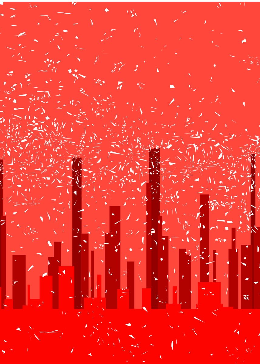 'Red City Background' Poster, picture, metal print, paint by HomeStead ...